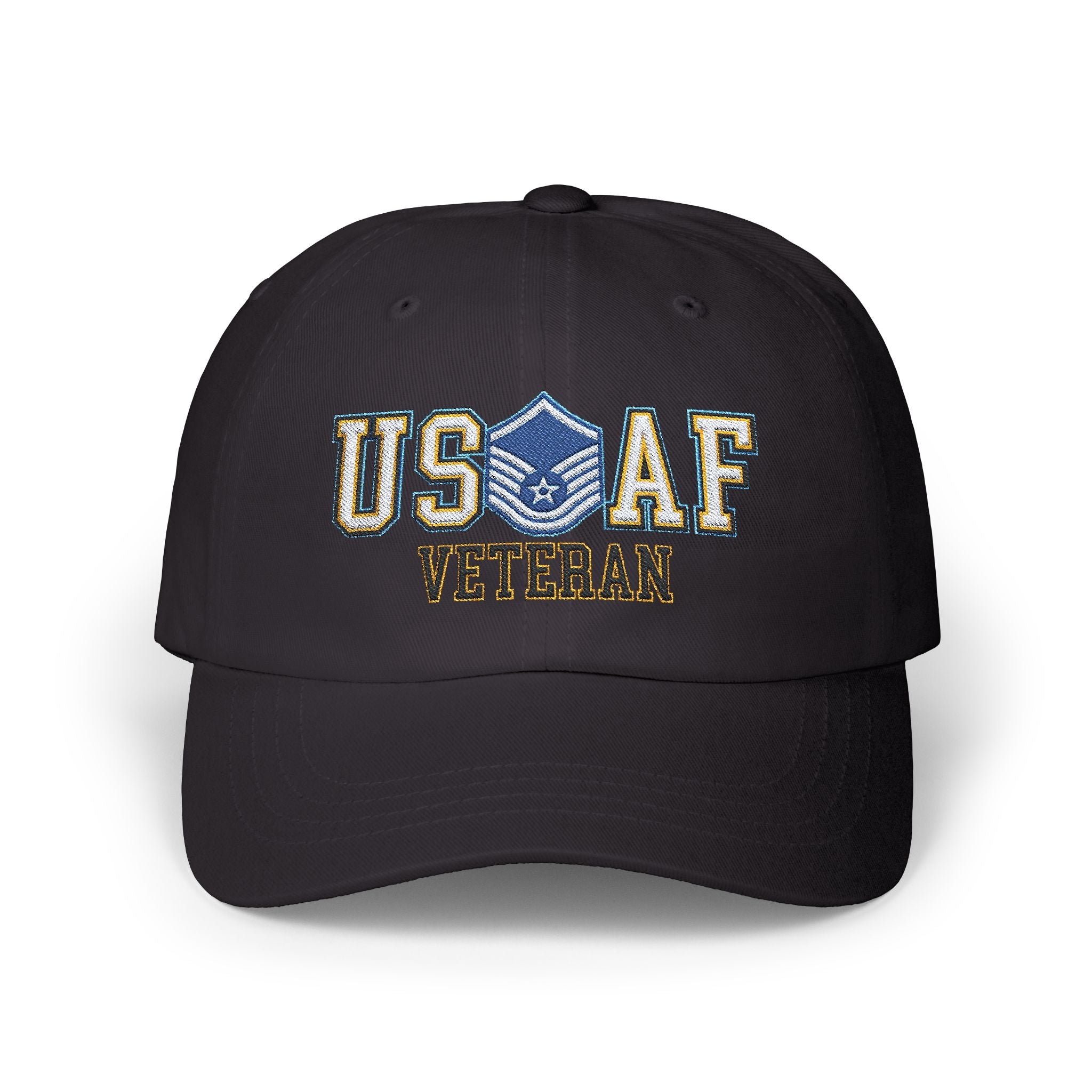 US Air Force E-7 Master Sergeant MSgt Veteran Embroidered Classic Dad