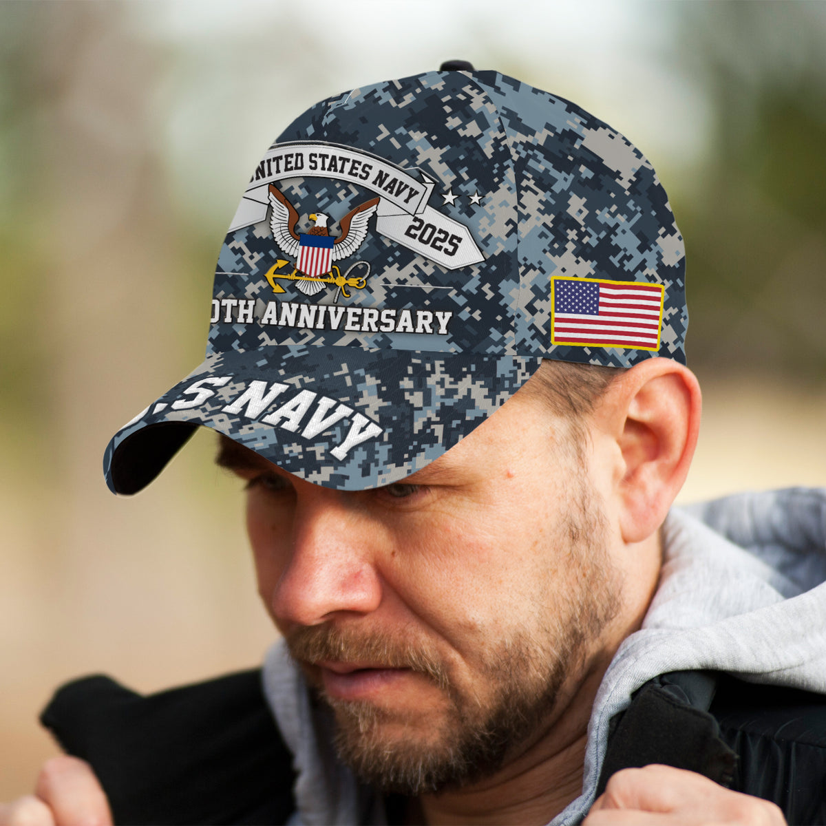 US Navy 250th Anniversary All Over Prints Premium Classic Cap