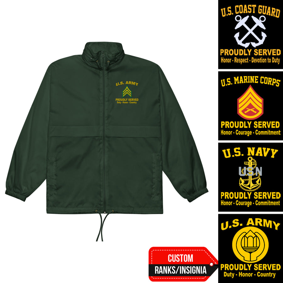 Custom US Military Ranks/Insignia Proudly Served Core Value Embroidere