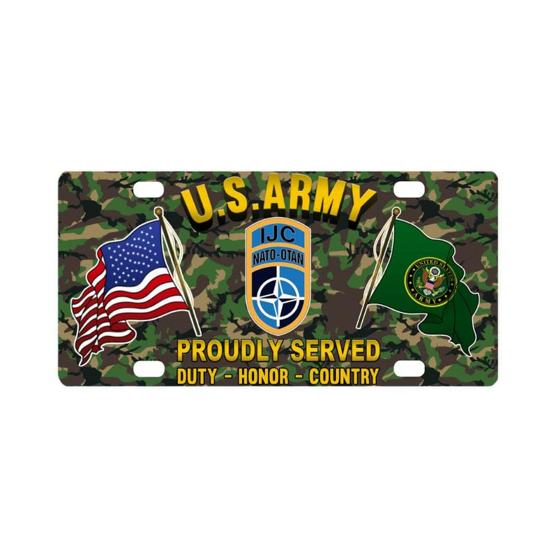 US ARMY CSIB NATO ISAF JOINT COMMAND IN AFGHANISTA Classic License Pla