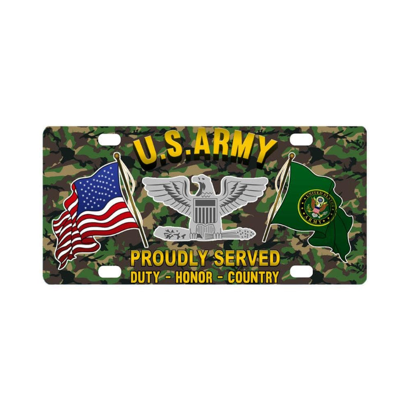US Army O-6 Colonel O6 COL Field Officer RanksProu Classic License Pla