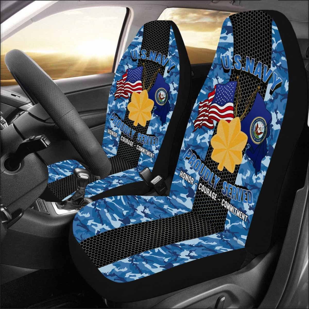 US Navy O-4 Lieutenant Commander O4 LCDR Junior Officer Car Seat Cover