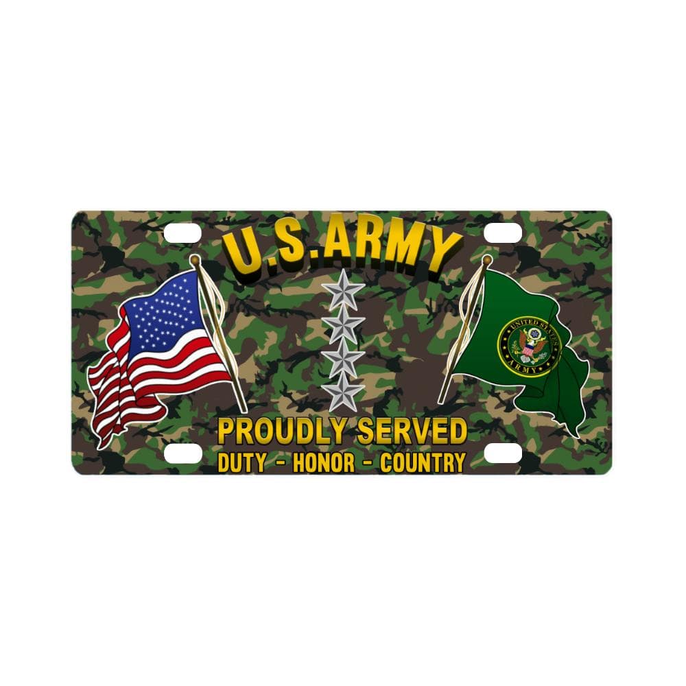 US Army O-10 General O10 GEN General Officer Ranks Classic License Pla