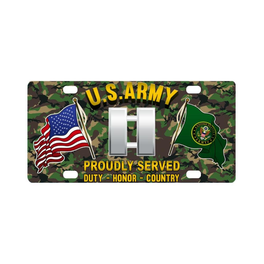 US Army O-3 Captain O3 CPT Commissioned Officer Ra Classic License Pla