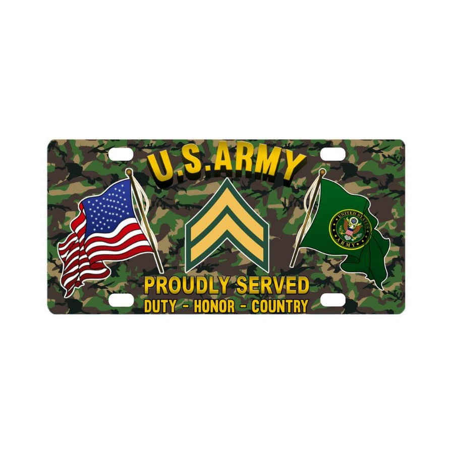US Army E-4 Corporal E4 CPL Noncommissioned Office Classic License Pla