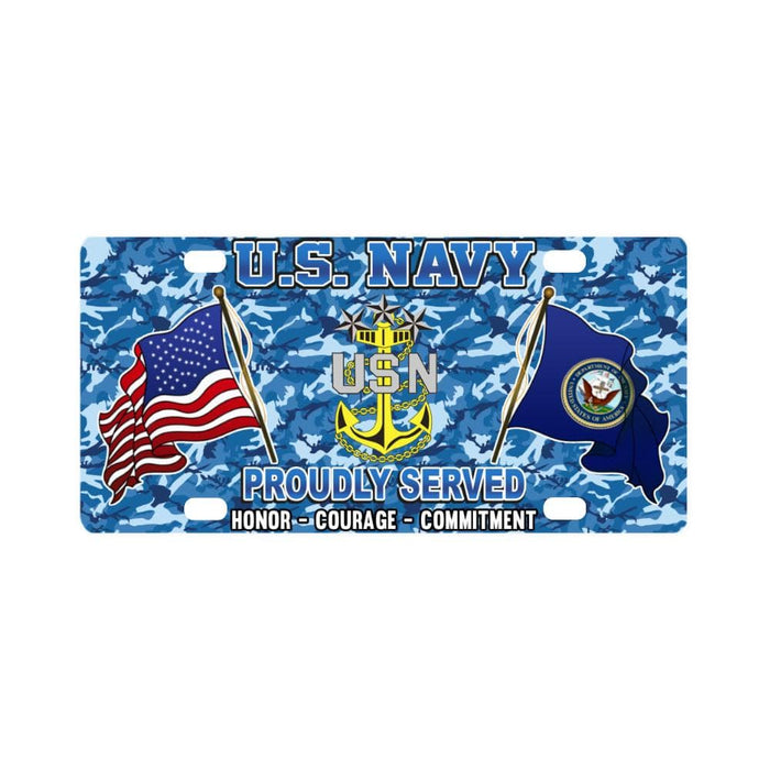 US Navy E-9 Master Chief Petty Officer Of The Navy Classic License Pla