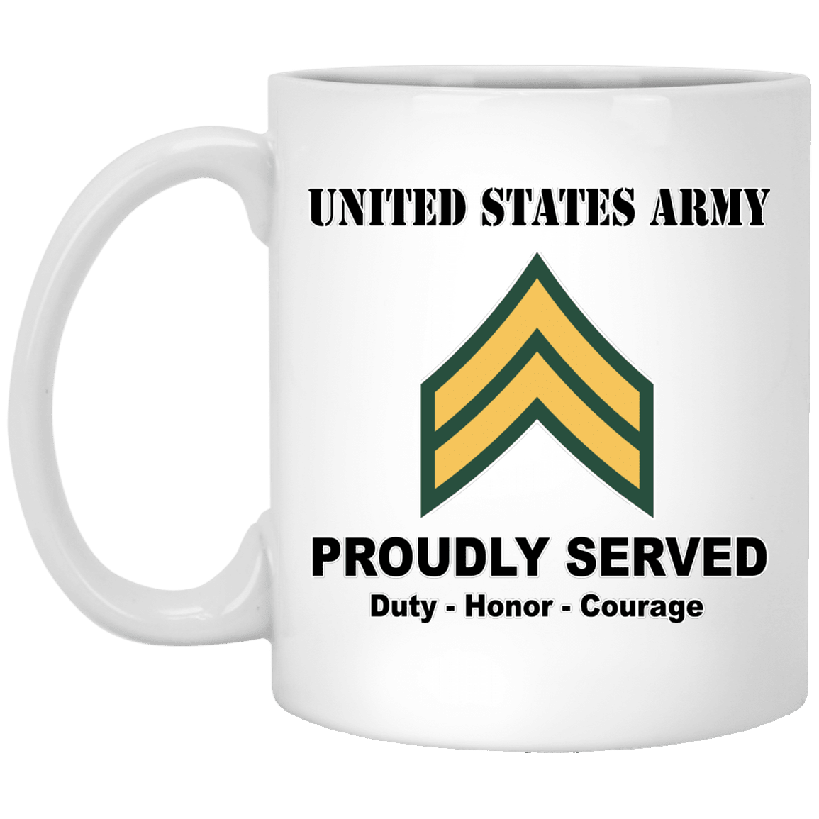 US Army E-4 Corporal E4 CPL Noncommissioned Officer Ranks White Coffee