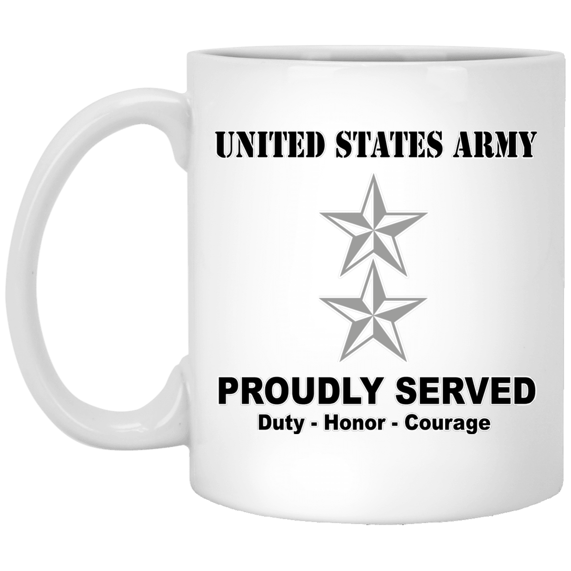 US Army O-8 Major General O8 MG General Officer Ranks White Coffee Mug