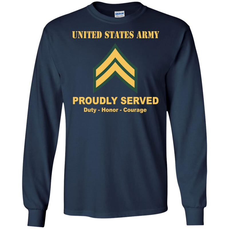 US Army E-4 Corporal E4 CPL Noncommissioned Officer Ranks Men Front Sh