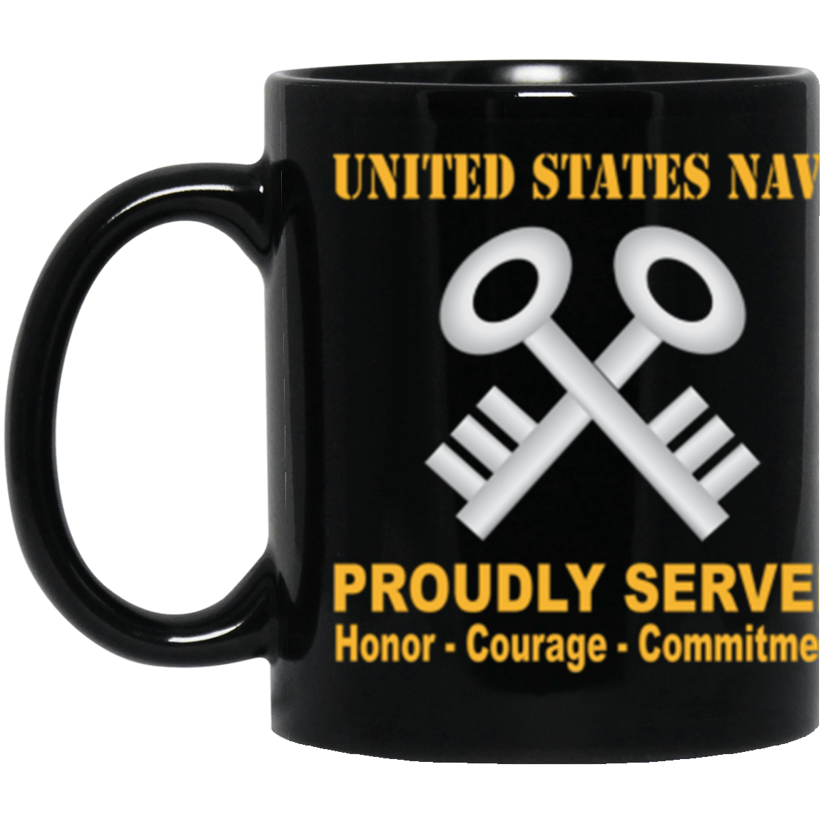 US Navy Navy Storekeeper Navy SK Proudly Served Core Values 11 oz. Bla