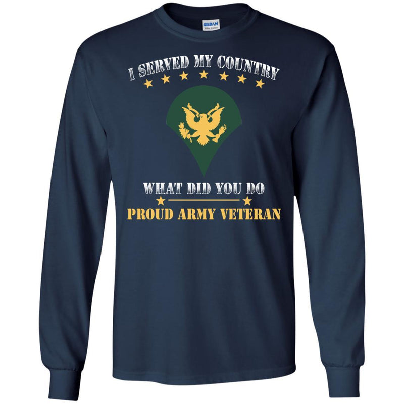 US Army E-4 SPC E4 Specialist Ranks Men Front T Shirt - Proud US Army