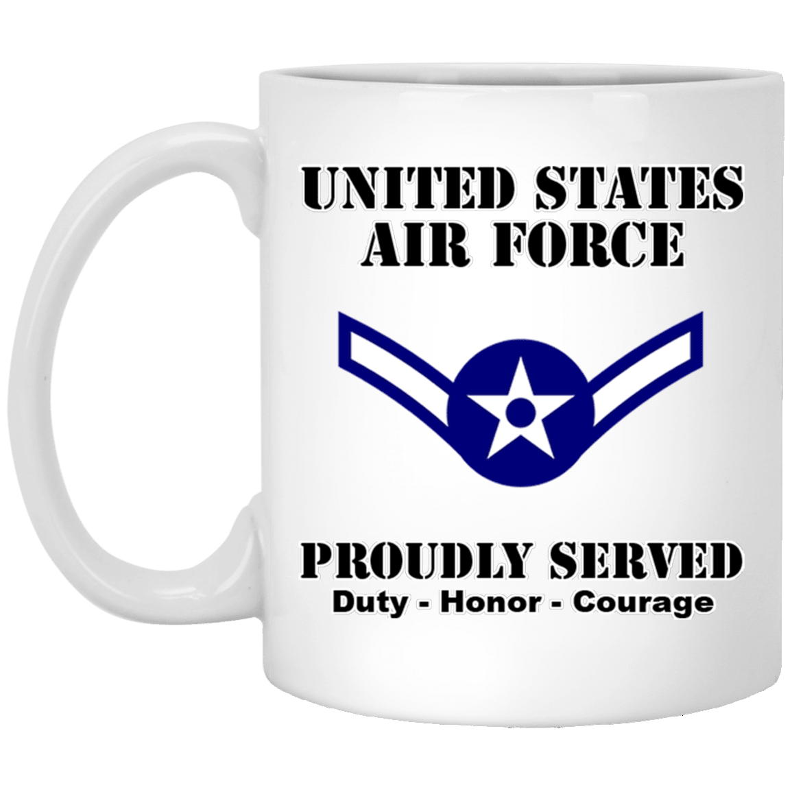 US Air Force E-2 Airman Amn E2 Ranks Enlisted Airman Ranks White Coffe