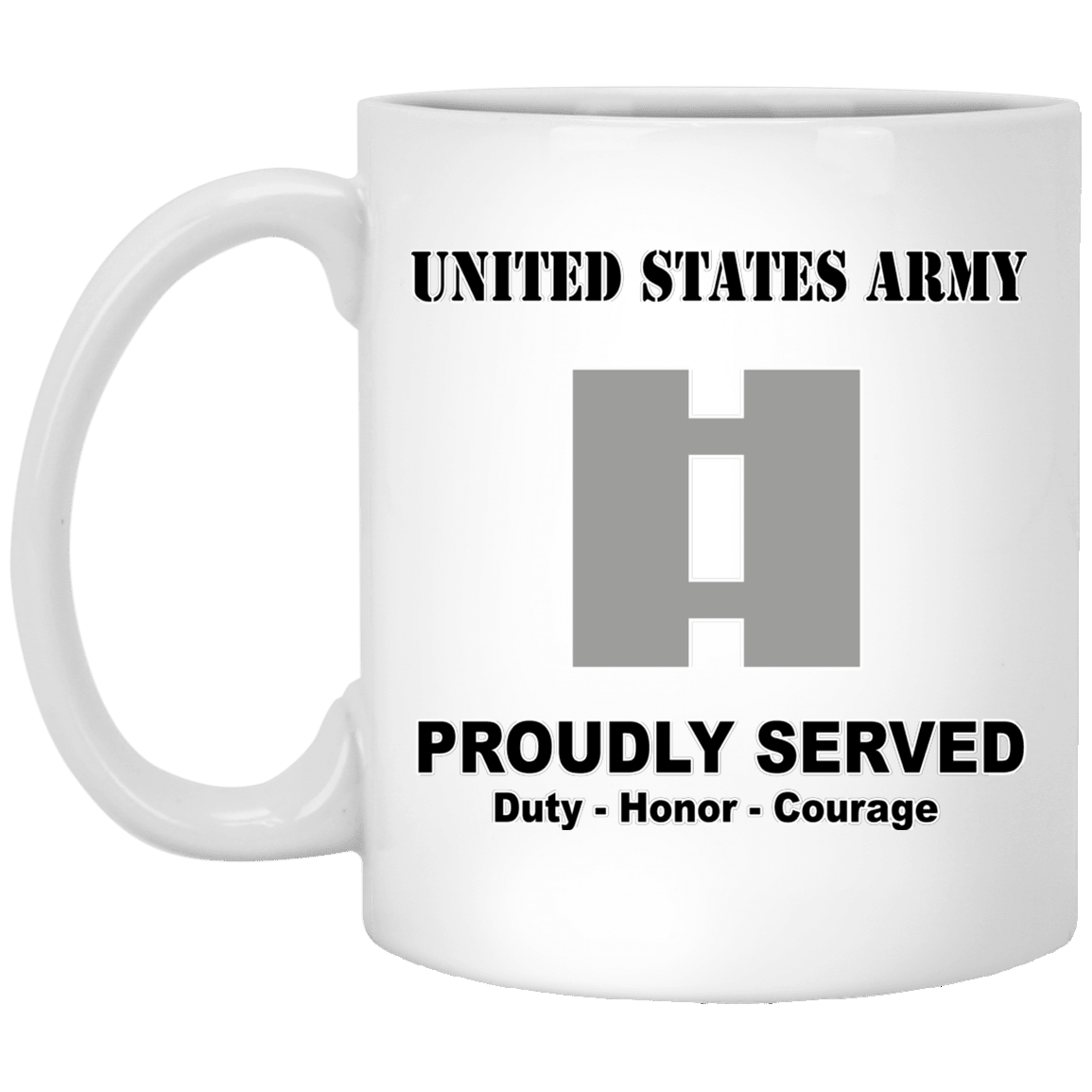 US Army O-3 Captain O3 CPT Commissioned Officer Ranks White Coffee Mug