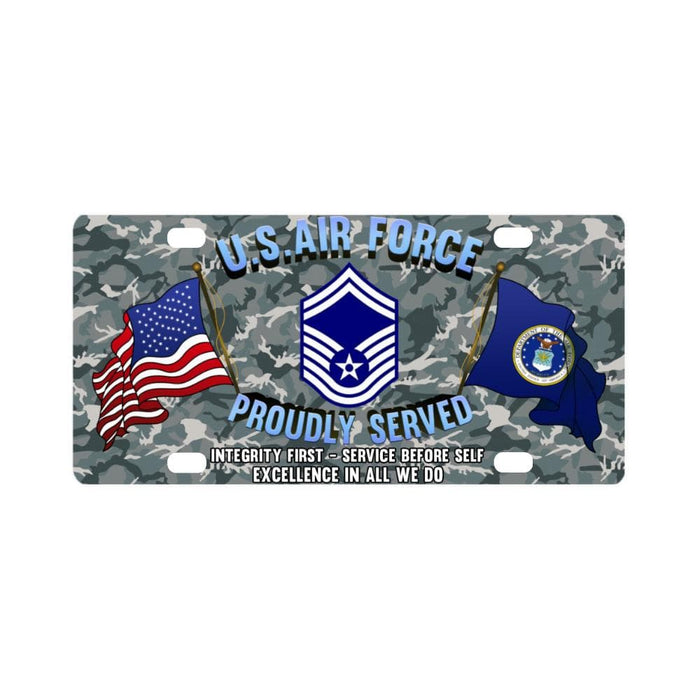 US Air Force E-8 Senior Master Sergeant SMSgt E8 N Classic License Pla
